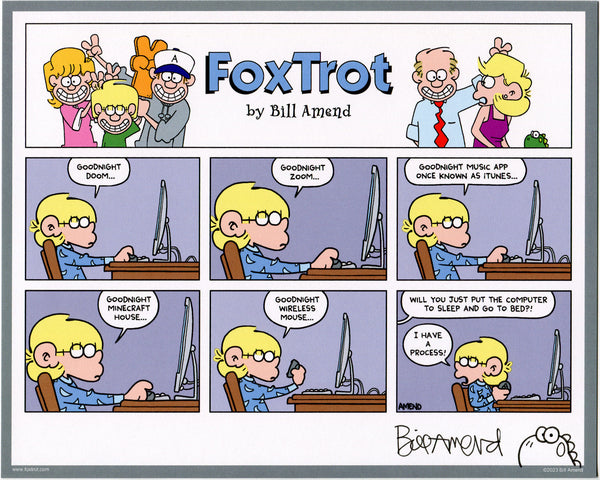 "Goodnight Doom" Signed Print - FoxTrot Comic by Bill Amend – The ...