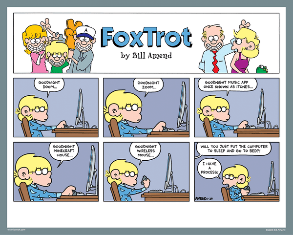 "Goodnight Doom" Signed Print - FoxTrot Comic by Bill Amend – The ...