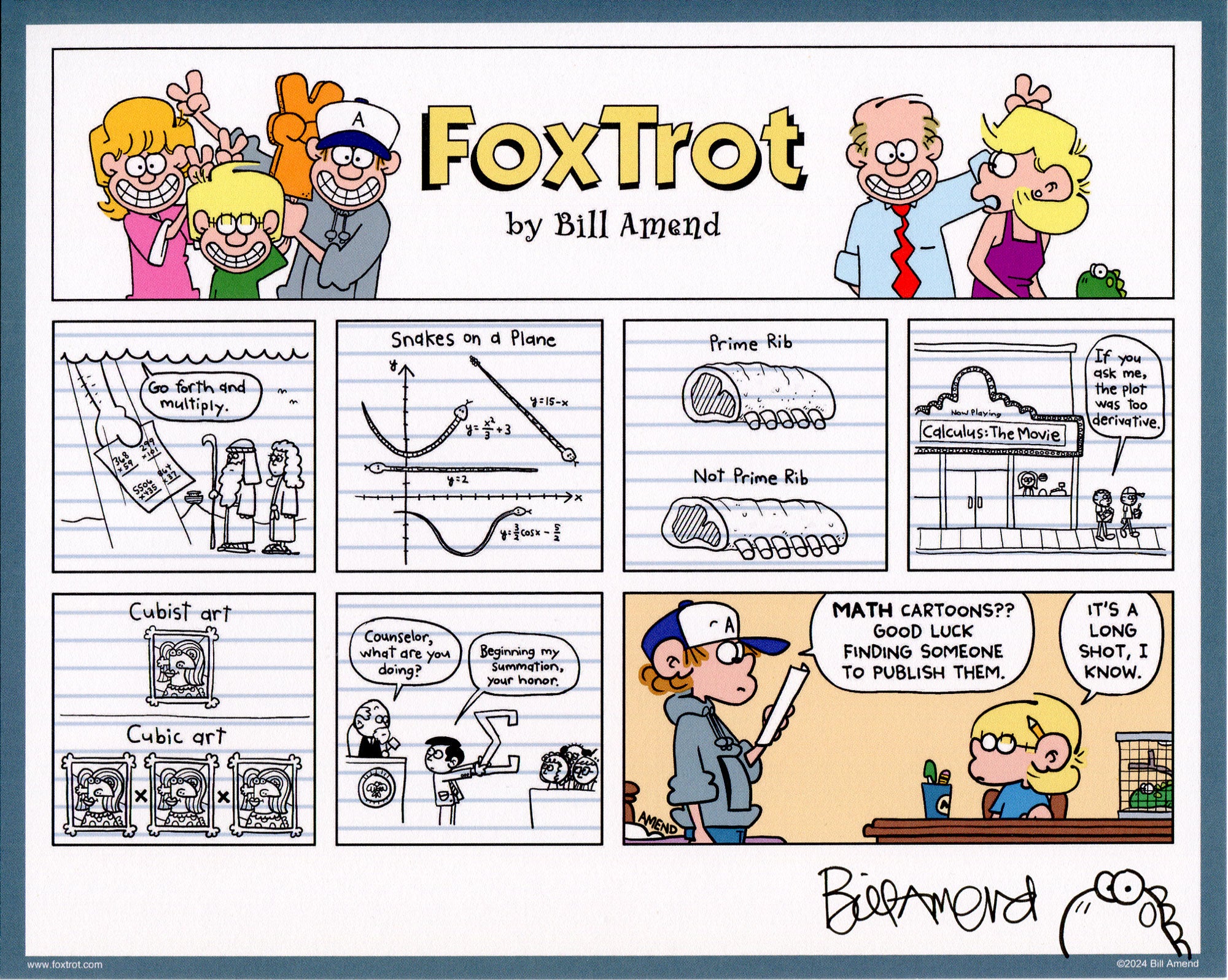 "Mathtoons" Signed Print - FoxTrot Comic by Bill Amend – The FoxTrot Store
