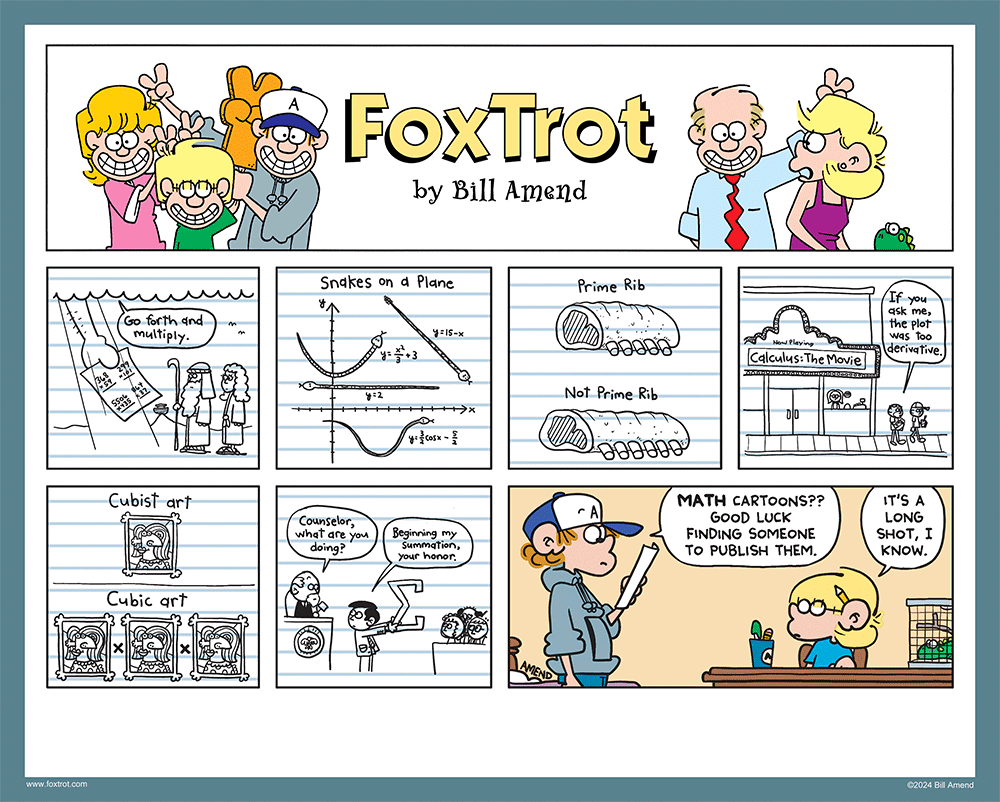 "Mathtoons" Signed Print - FoxTrot Comic by Bill Amend – The FoxTrot Store