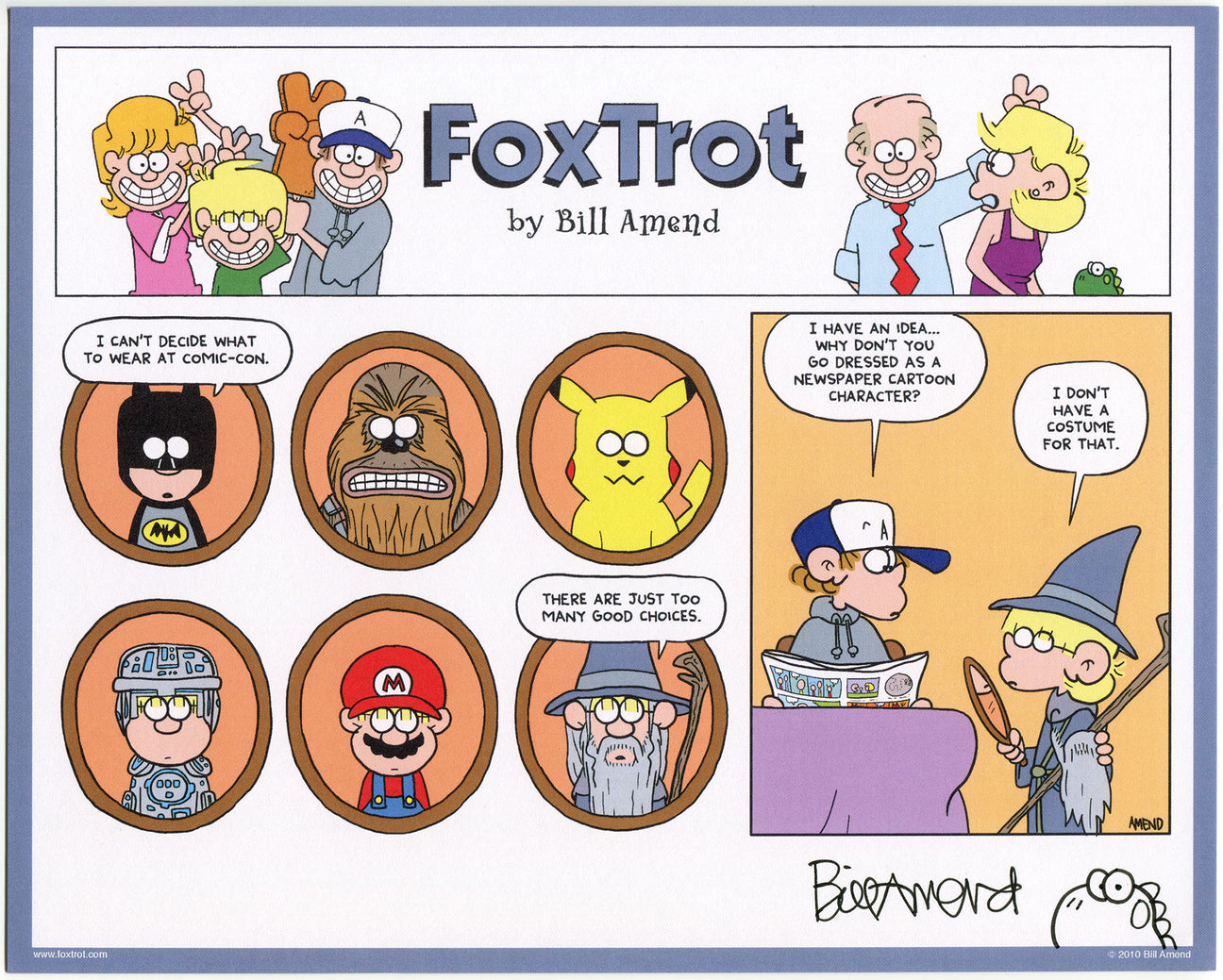 "Conventional Attire"Signed Print - FoxTrot Comic by Bill Amend – The ...