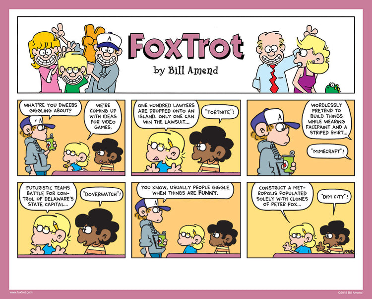 "Dim City" Signed Print - FoxTrot Comic by Bill Amend – The FoxTrot Store