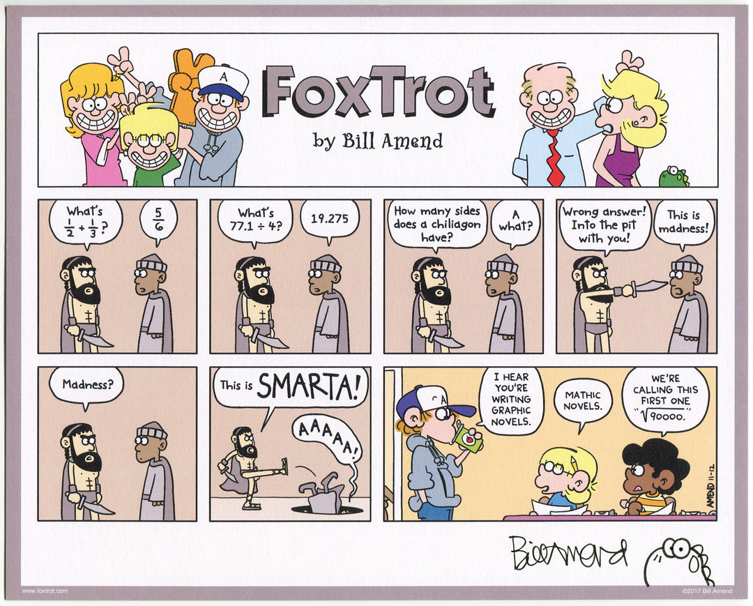Smarta Signed Print Foxtrot Comic By Bill Amend The Foxtrot Store