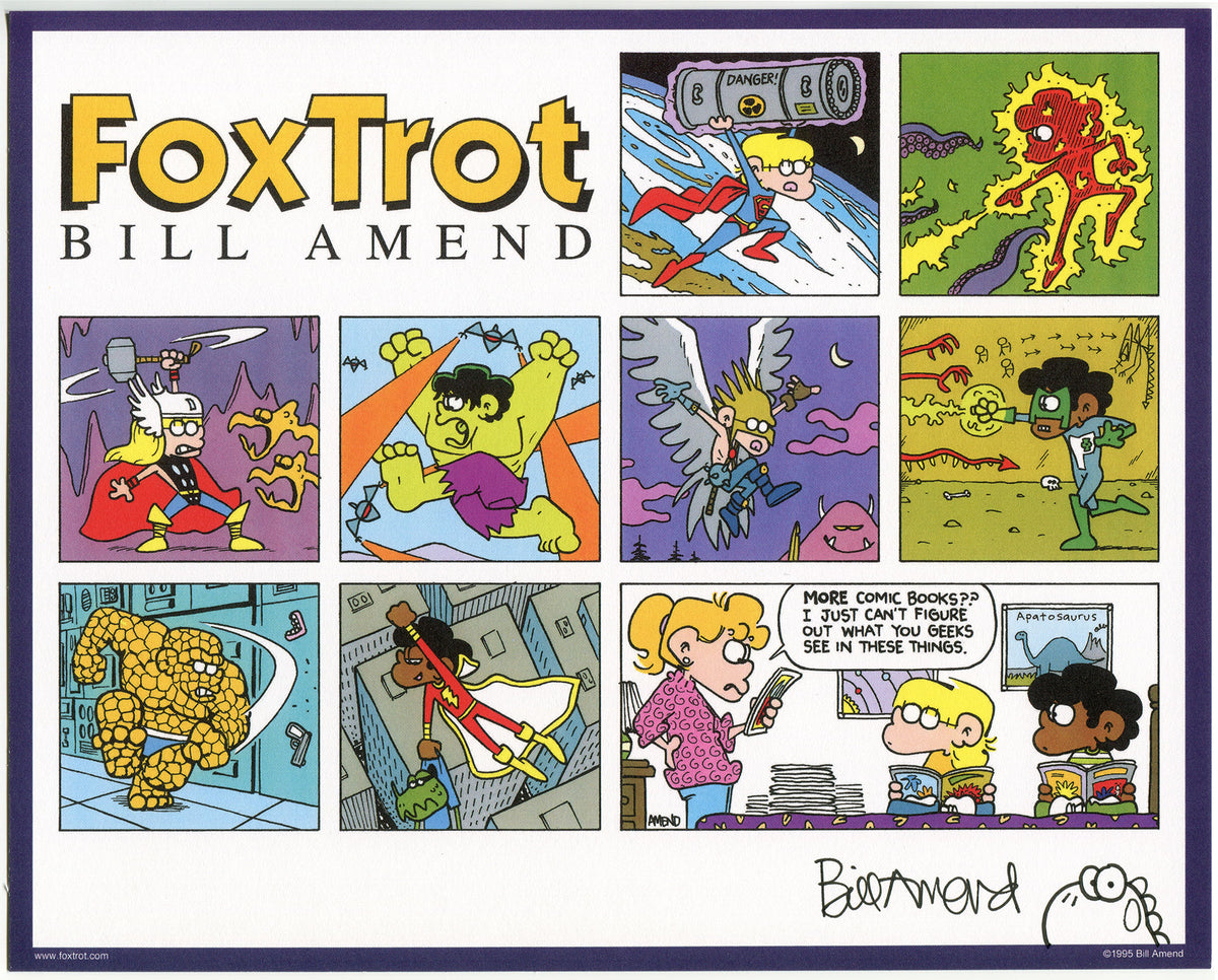 "Supergeeks" Signed Print - FoxTrot Comic by Bill Amend – The FoxTrot Store