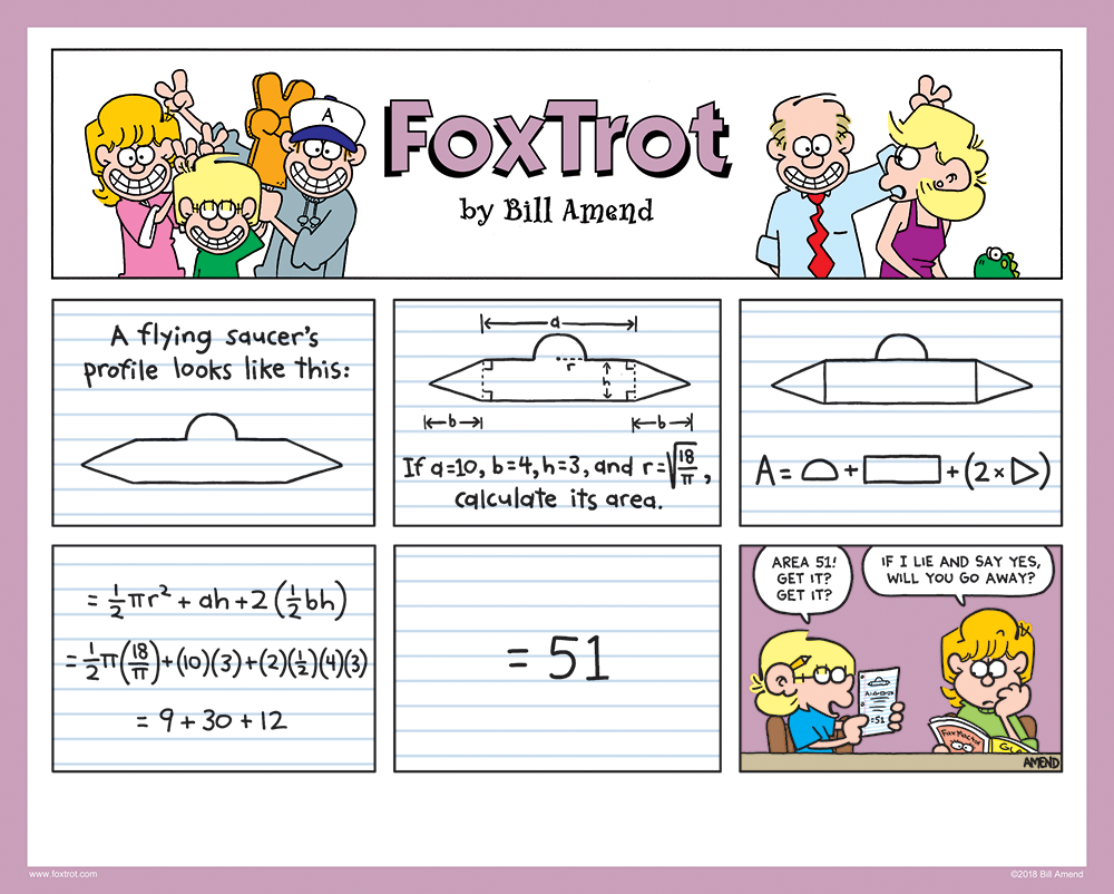 "UFO Math" Signed Print - FoxTrot Comic by Bill Amend – The FoxTrot Store