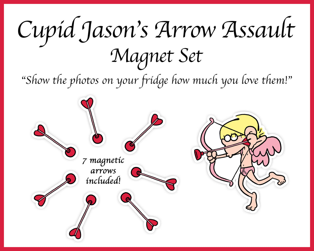 "Cupid Jason's Arrow Assault" V-Day Magnet Set | The FoxTrot Store